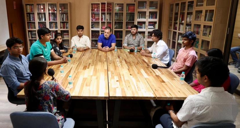 Rahul interacts with students at centre of CBSE OSM dispute